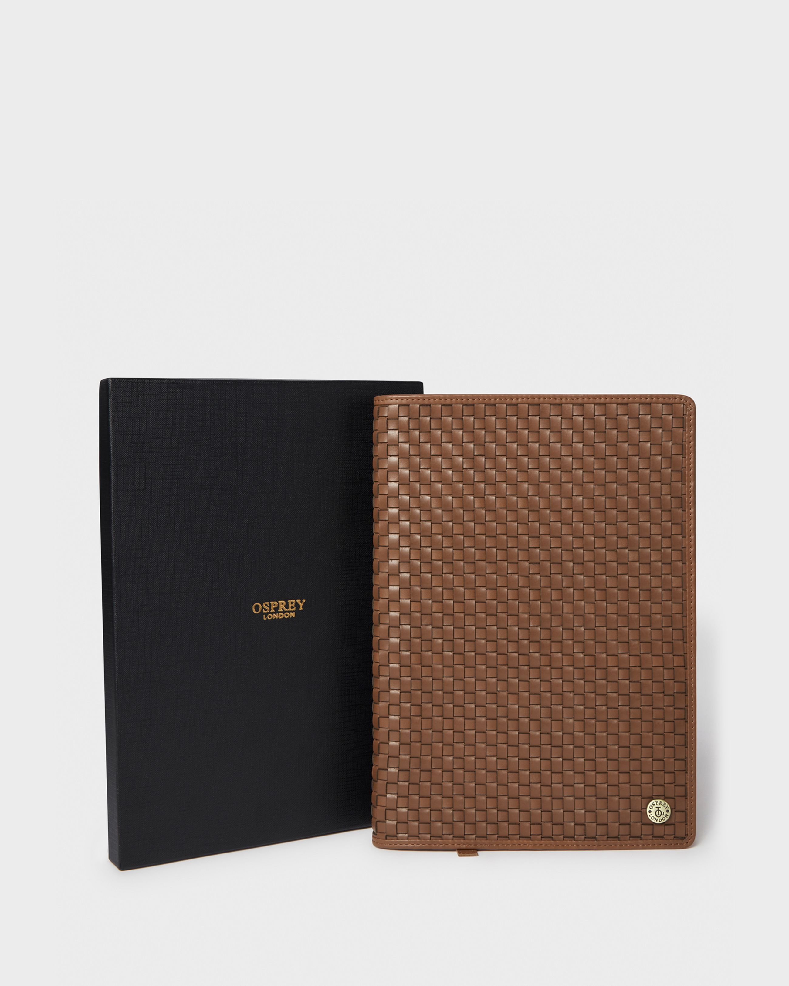The Woven Large Leather Notebook | OSPREY LONDON | Osprey London