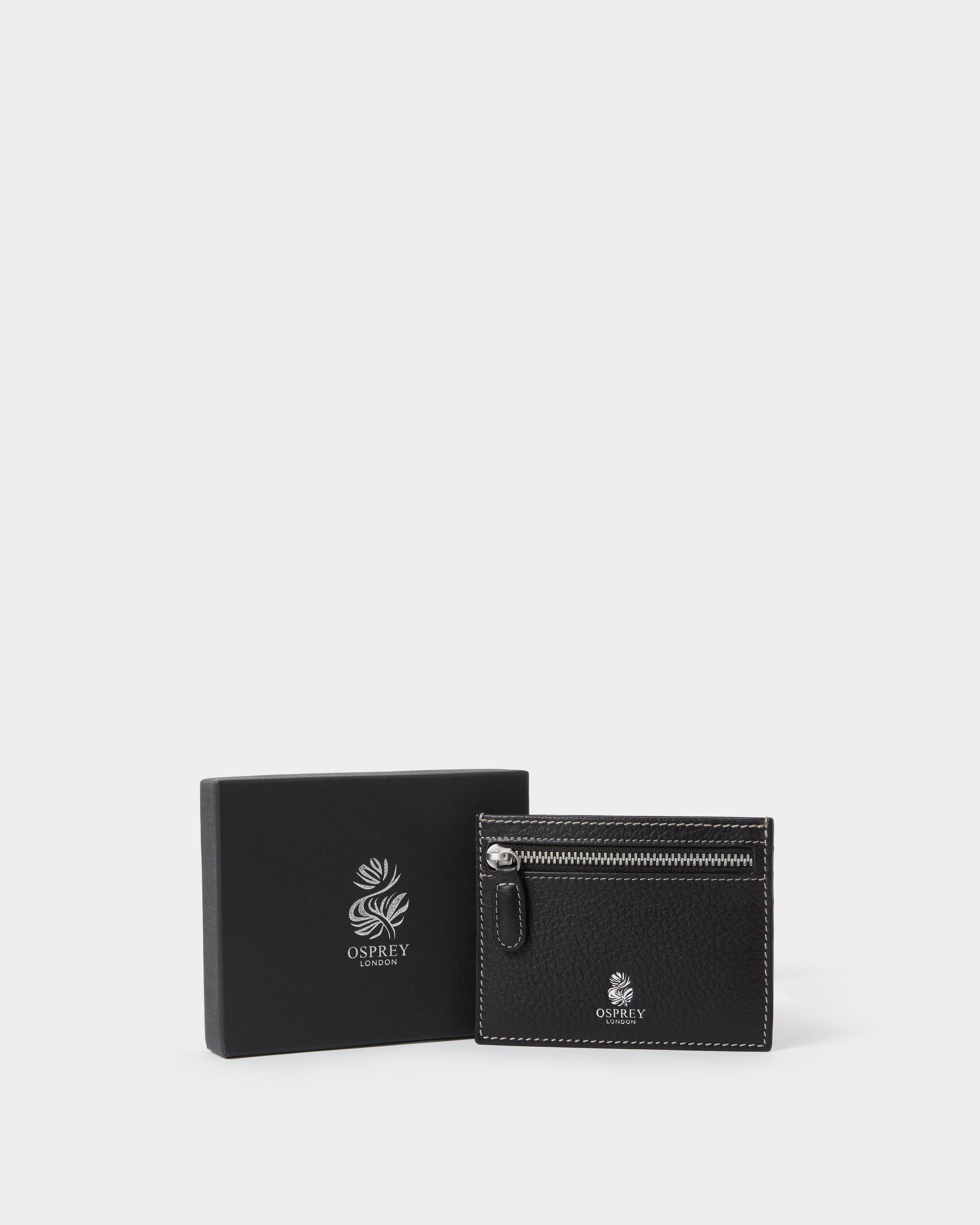 The Micro Leather Card Holder in Black | OSPREY LONDON | Osprey London