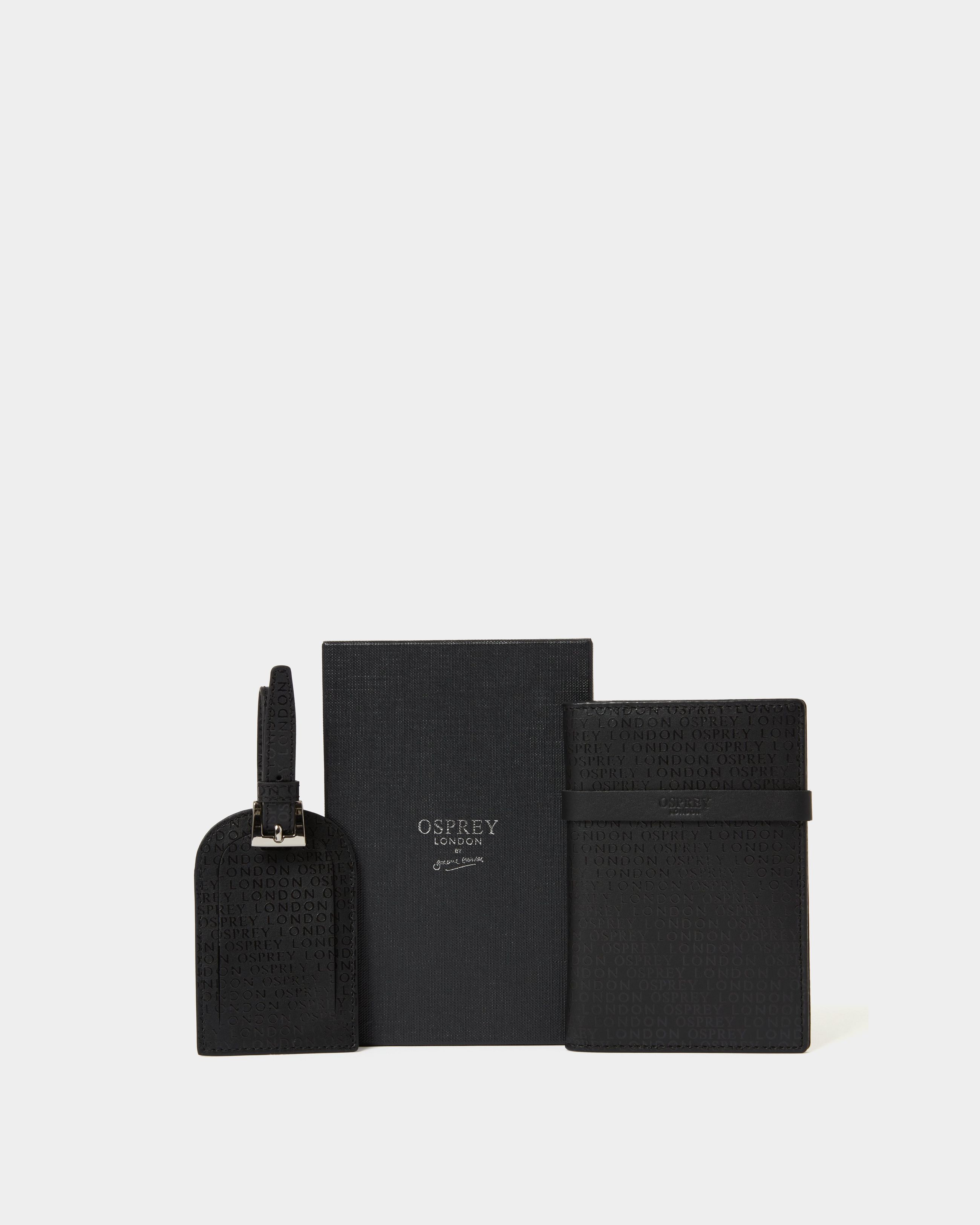 The Deboss Leather Passport and Luggage Tag Set | OSPREY LONDON ...