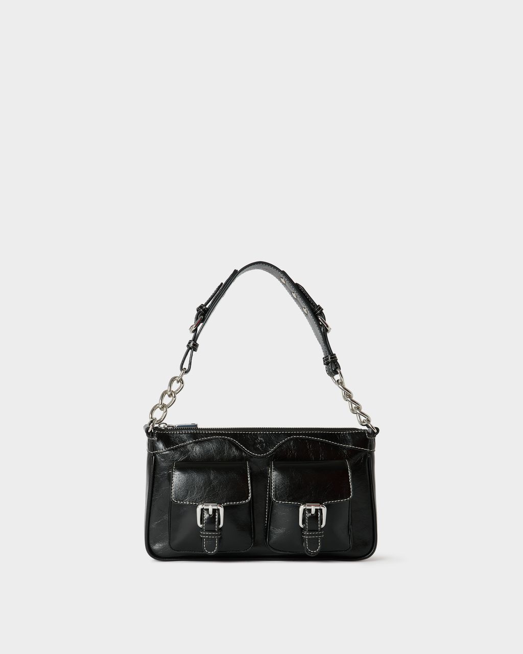 Cali Shoulder Bag – High-Shine Leather Style Statement; Modern Chain ...